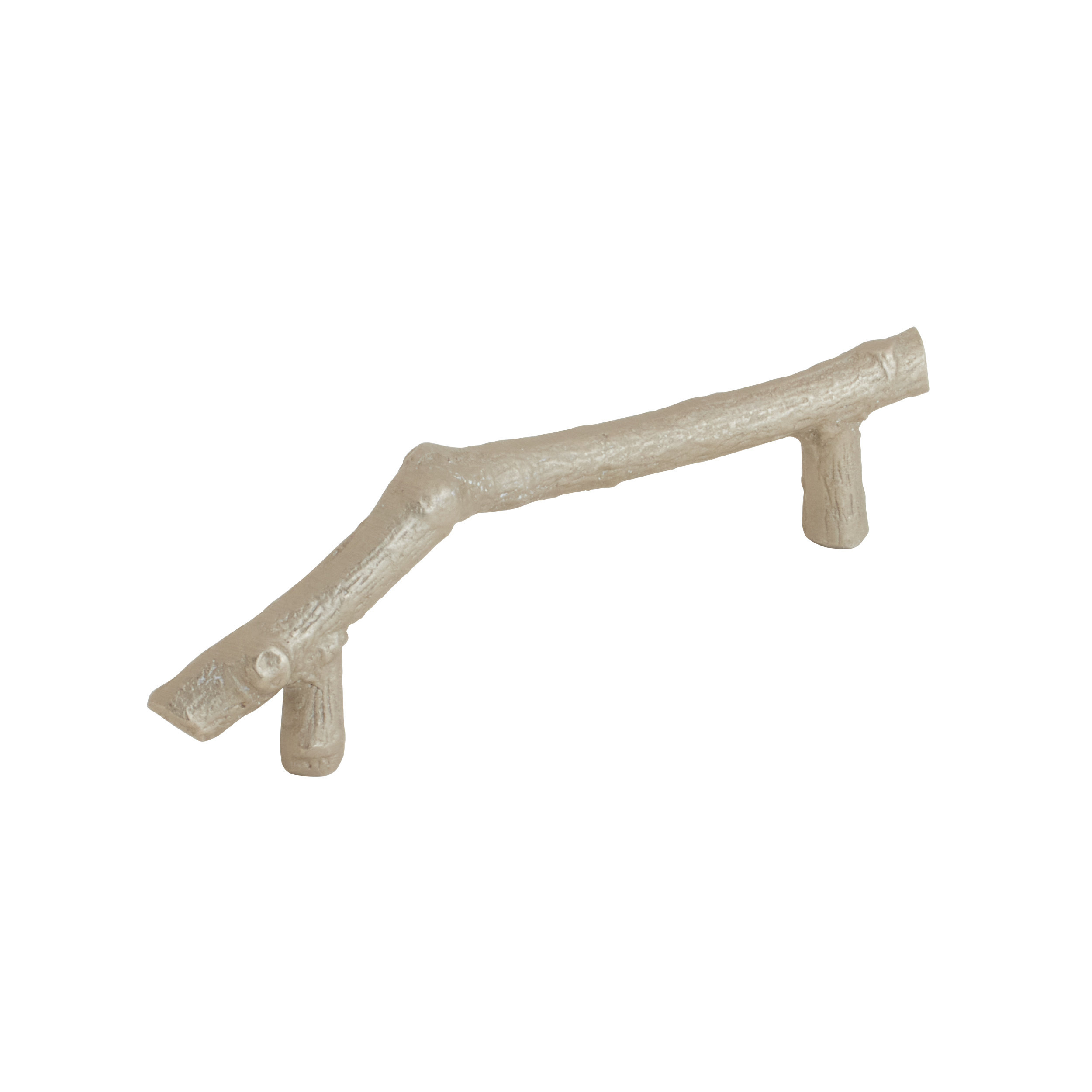 Emtek Sandcast Bronze Twig Cabinet Pull 3-1/2" Center-to-Center, Tumbled White Bronze | Wayfair